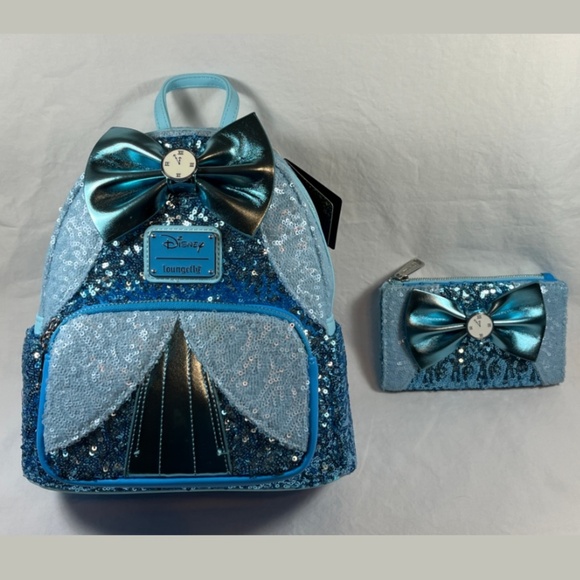 Loungefly | Bags | Loungefly Cinderella Sequin Backpack Wallet | Poshmark